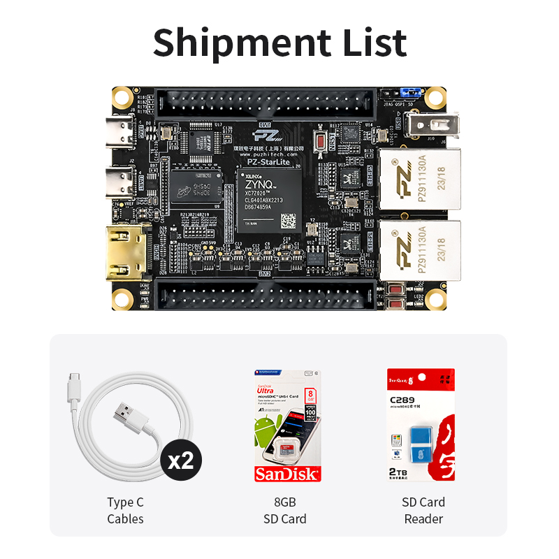 Puzhi AMD Xilinx Zynq 7000 SoC XC7Z020 Zynq7020 FPGA Development Board ...